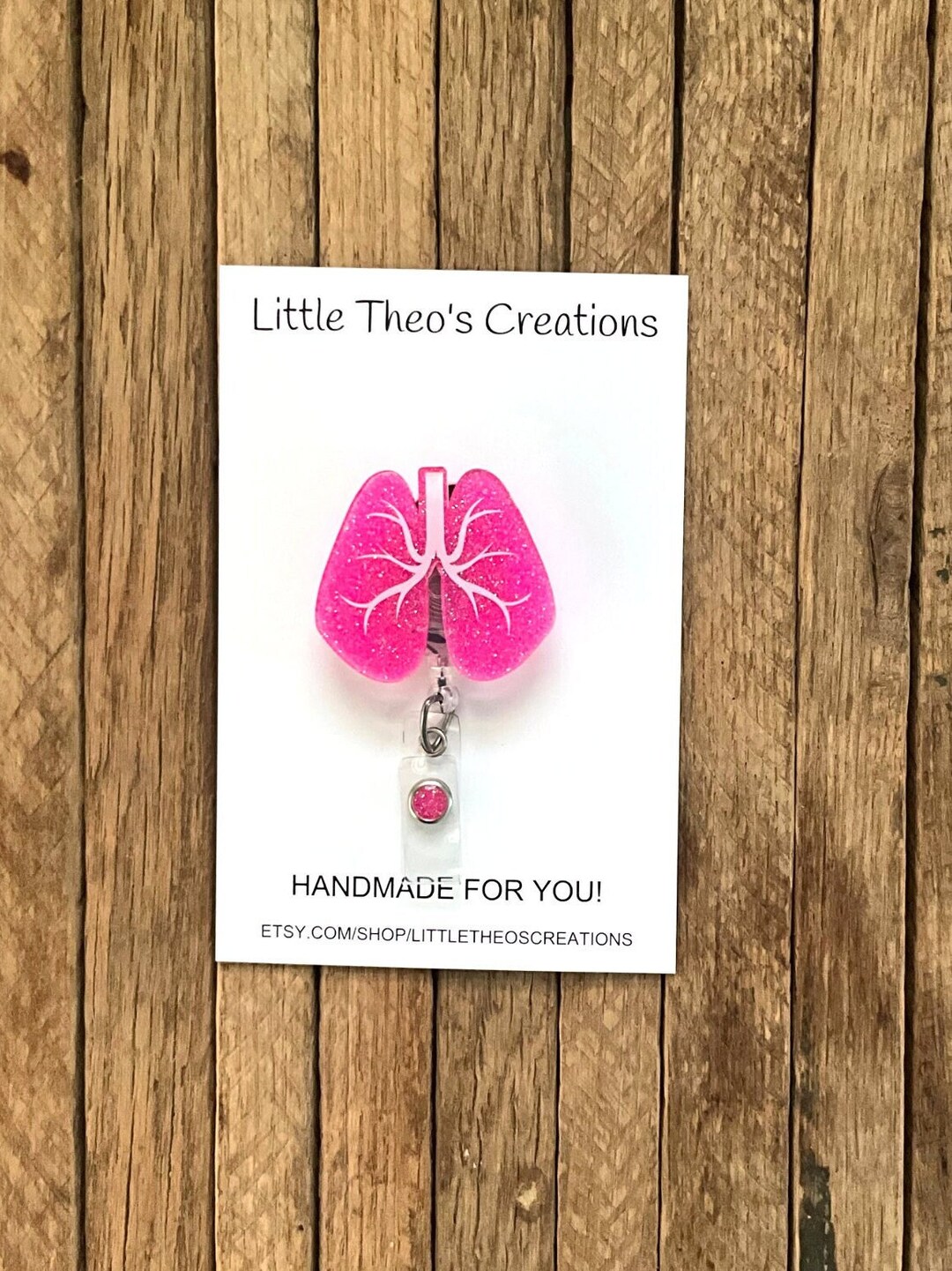 Lung Badge Reel, Pink Badge Holder, RT Badge Reel, Pulmonary Doctor ...