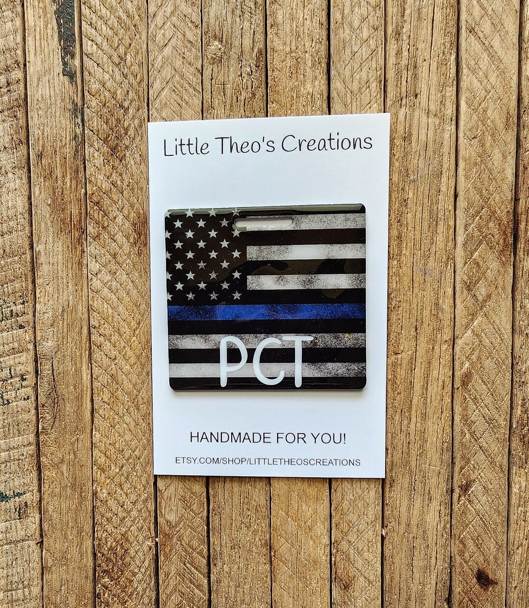 Thin Blue Line Badge Buddy: Personalized Acrylic First Responder ID - Etsy