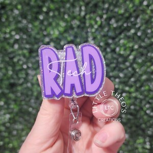 Rad Tech Badge Reel, Interchangeable Rad Tech Badge Reel, Retractable ...