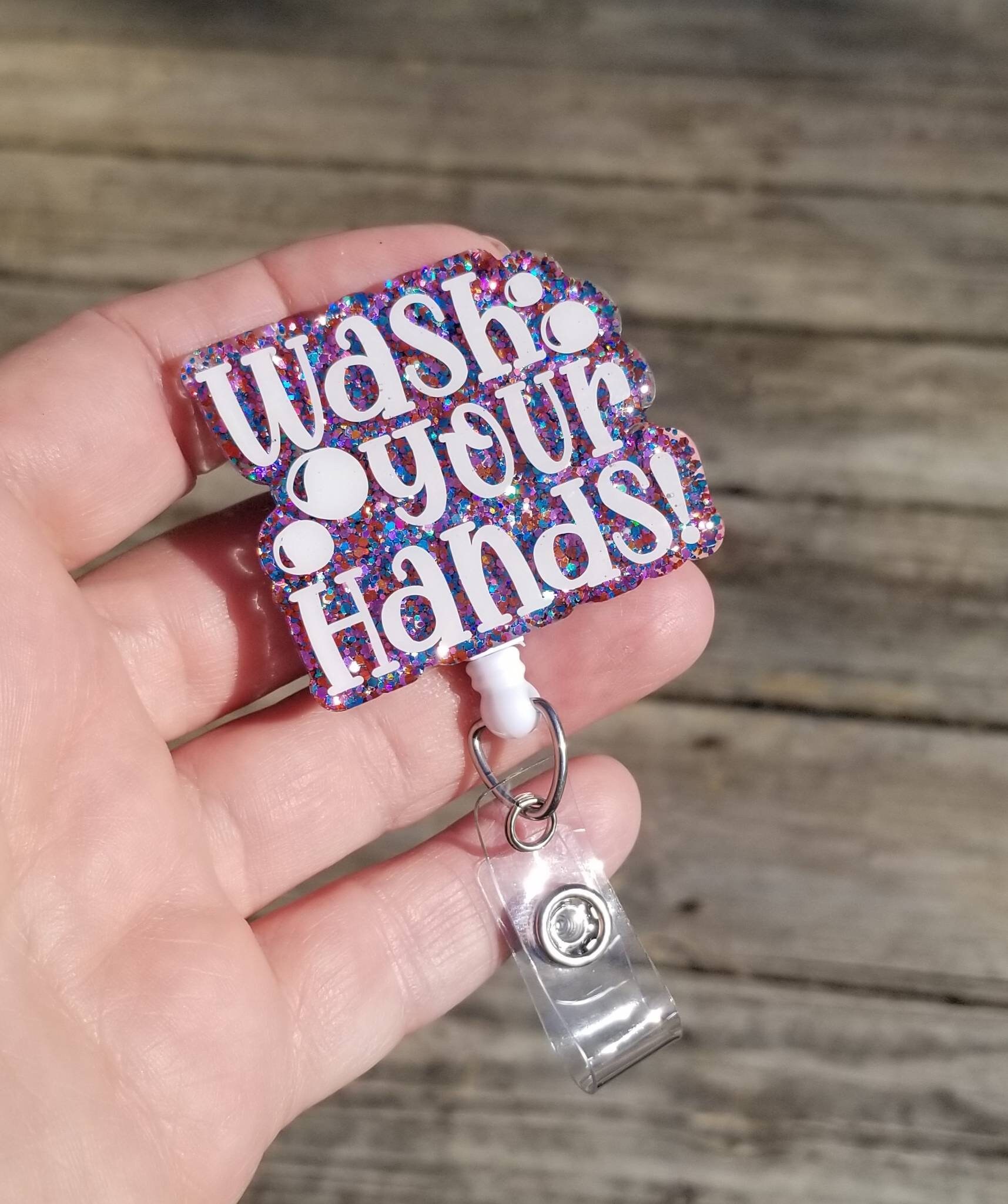 Wash Your Hands Badge Reel Nurse Badge Holder Healthcare - Etsy