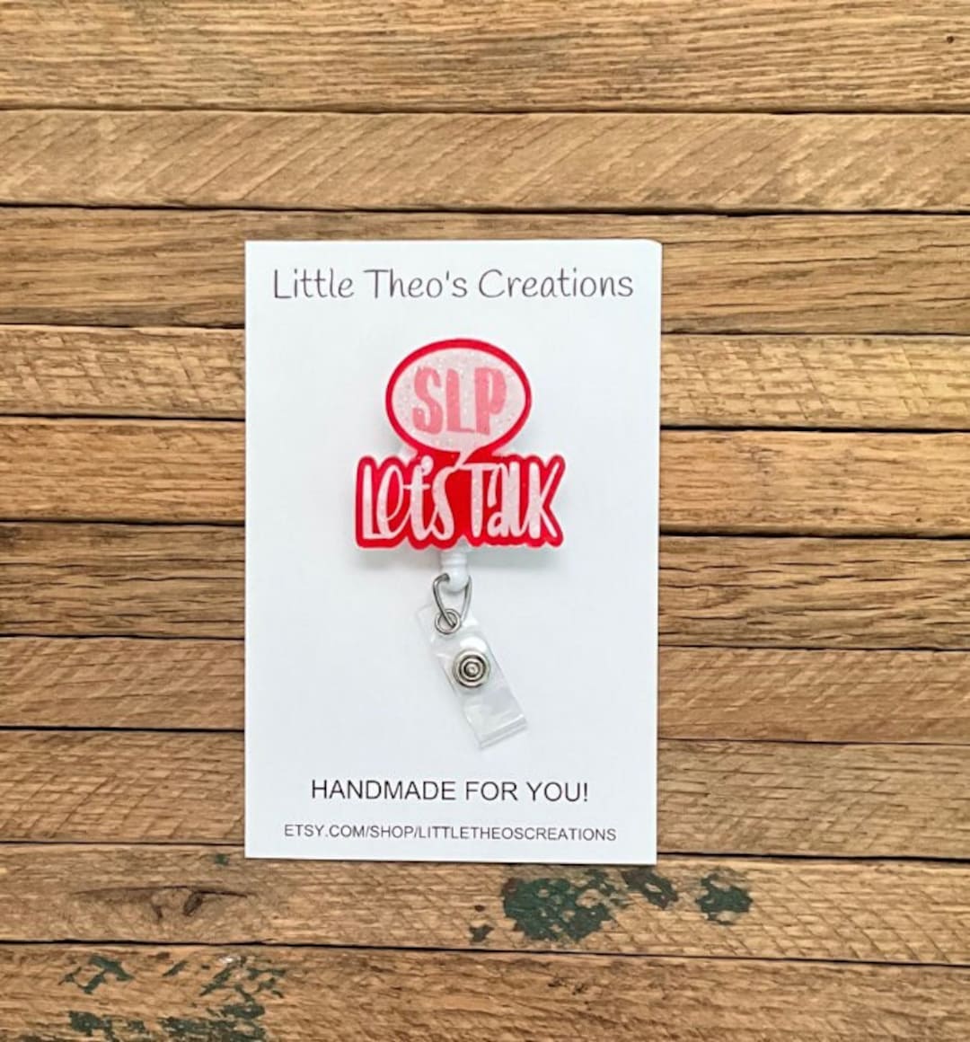 SLP Let's Talk Badge Reel, SLP Badge Reel, Speech Language Pathology ...