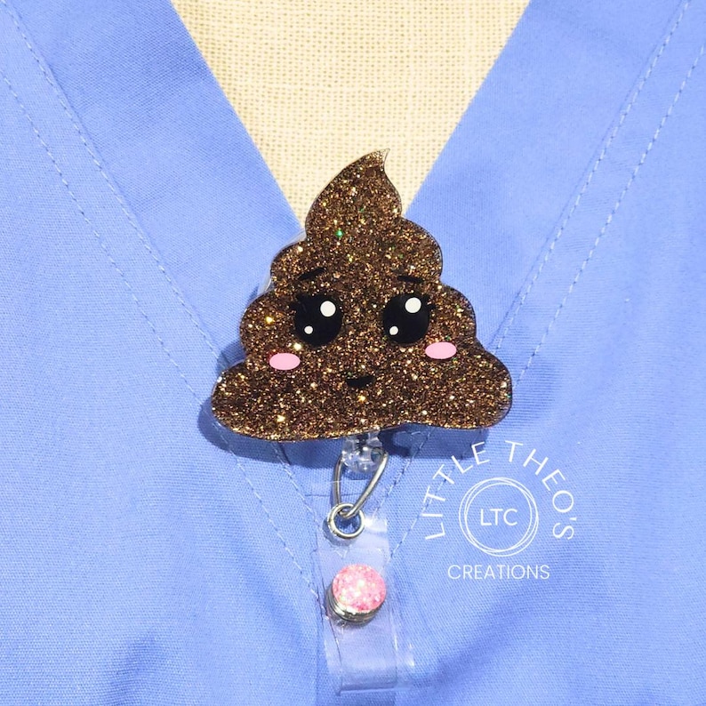 Funny Poop Emoji Badge Reel: Medical Staff ID Holder - Etsy