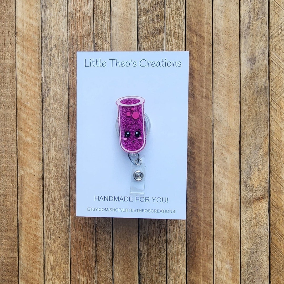 Test Tube Badge Reel, Lab Tech Badge Reel, Lab Assistant Gift, Med Tech ...