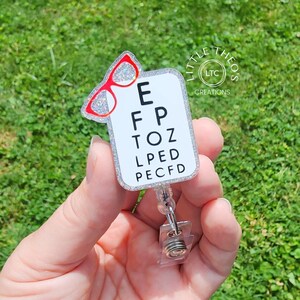 Eye Chart Badge Reel, Optometrist Badge Holder, Vision Tech ID Clip ...