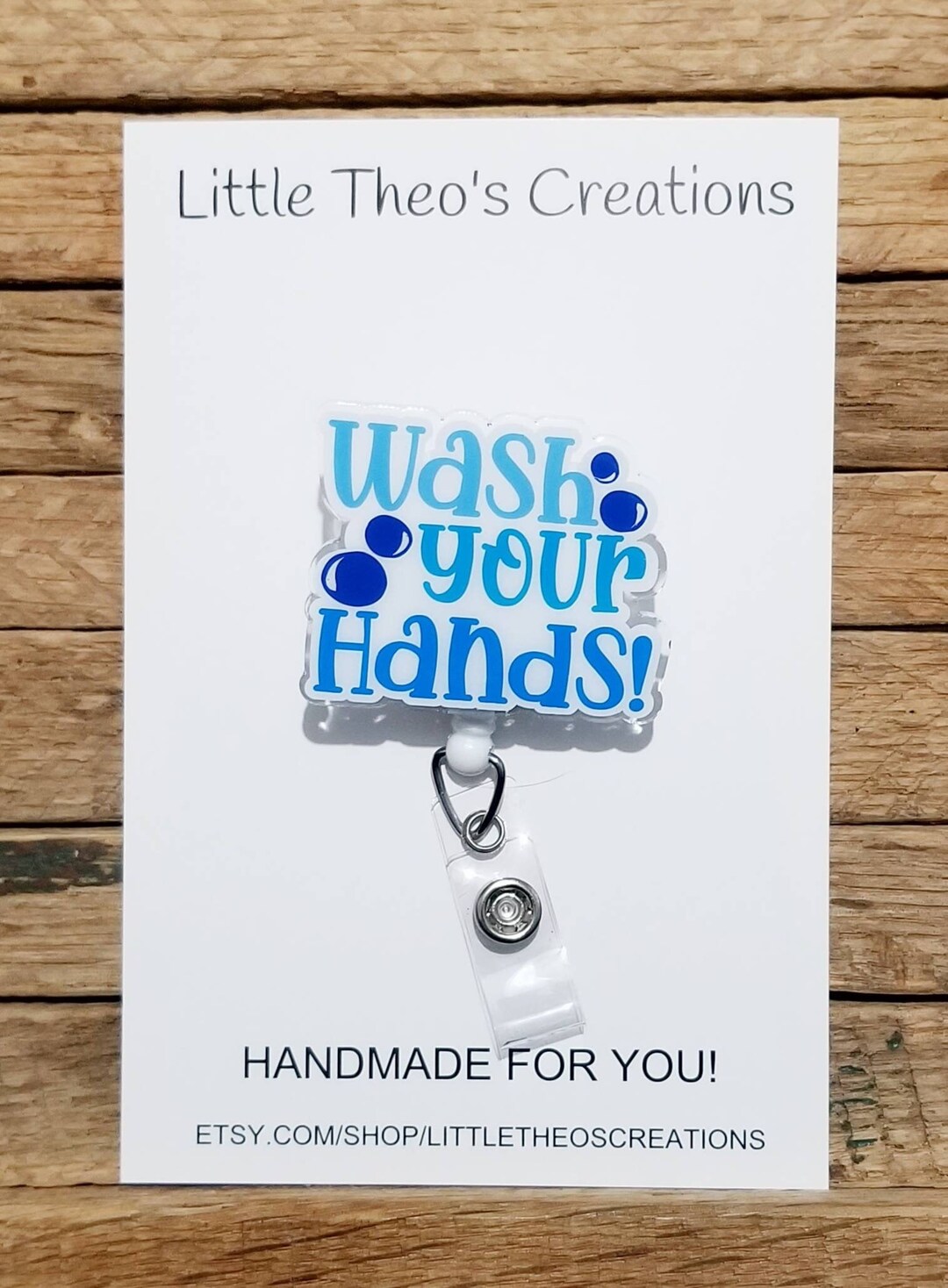 Wash Your Hands Badge Reel, Nurse Badge Holder, Essential Worker Badge ...