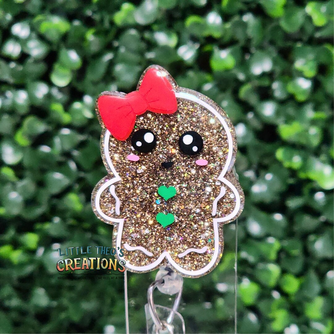 Gingerbread Girl Badge Reel: Christmas Holiday Nurse Badge Holder - Etsy
