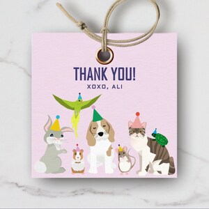 Pet Party Favor Tags Editable Printable Gift Tags Corjl Template ...