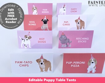 Dog Party Food Labels Doggie Birthday Doggy Puppy First | Etsy