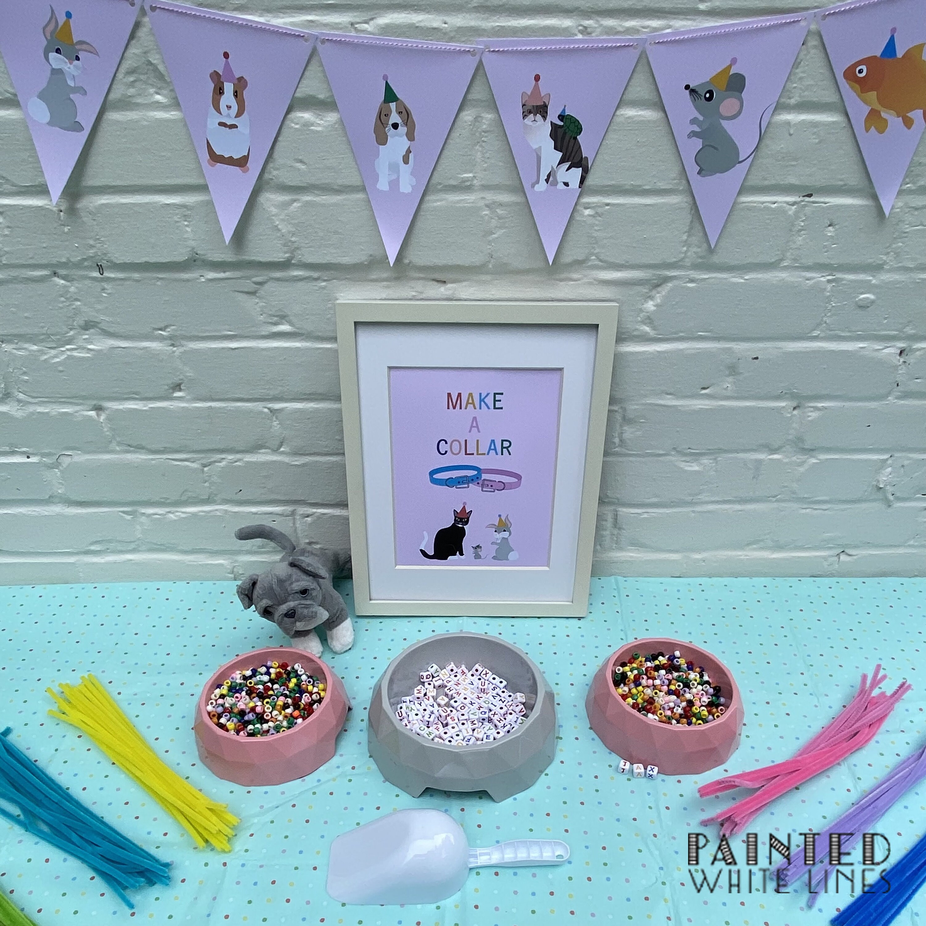 Pet Party Food Labels Printable Party Favor Bag Topper Template Pet ...