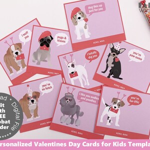 Dog Pun Valentines Kids Valentines Cards Templates Classroom | Etsy