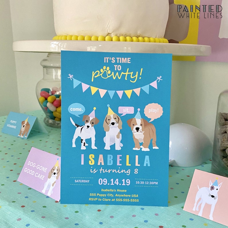 Puppy Dog Invitation Template Download Dog Party Invitation - Etsy