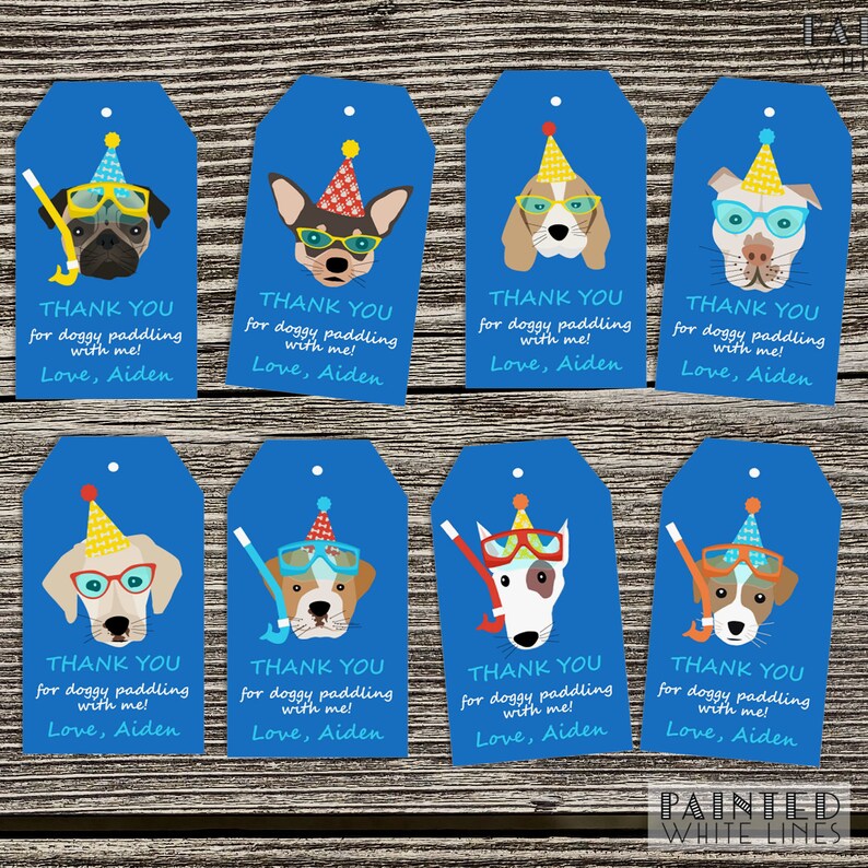 Dog Pool Party Printable Banner Template Girls Boys Swim Birthday ...
