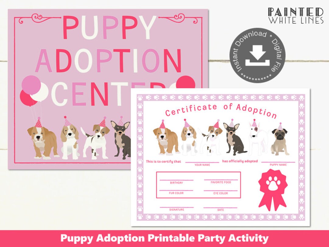Puppy Adoption Certificate Puppy Dog Adoption Certificate Printable ...