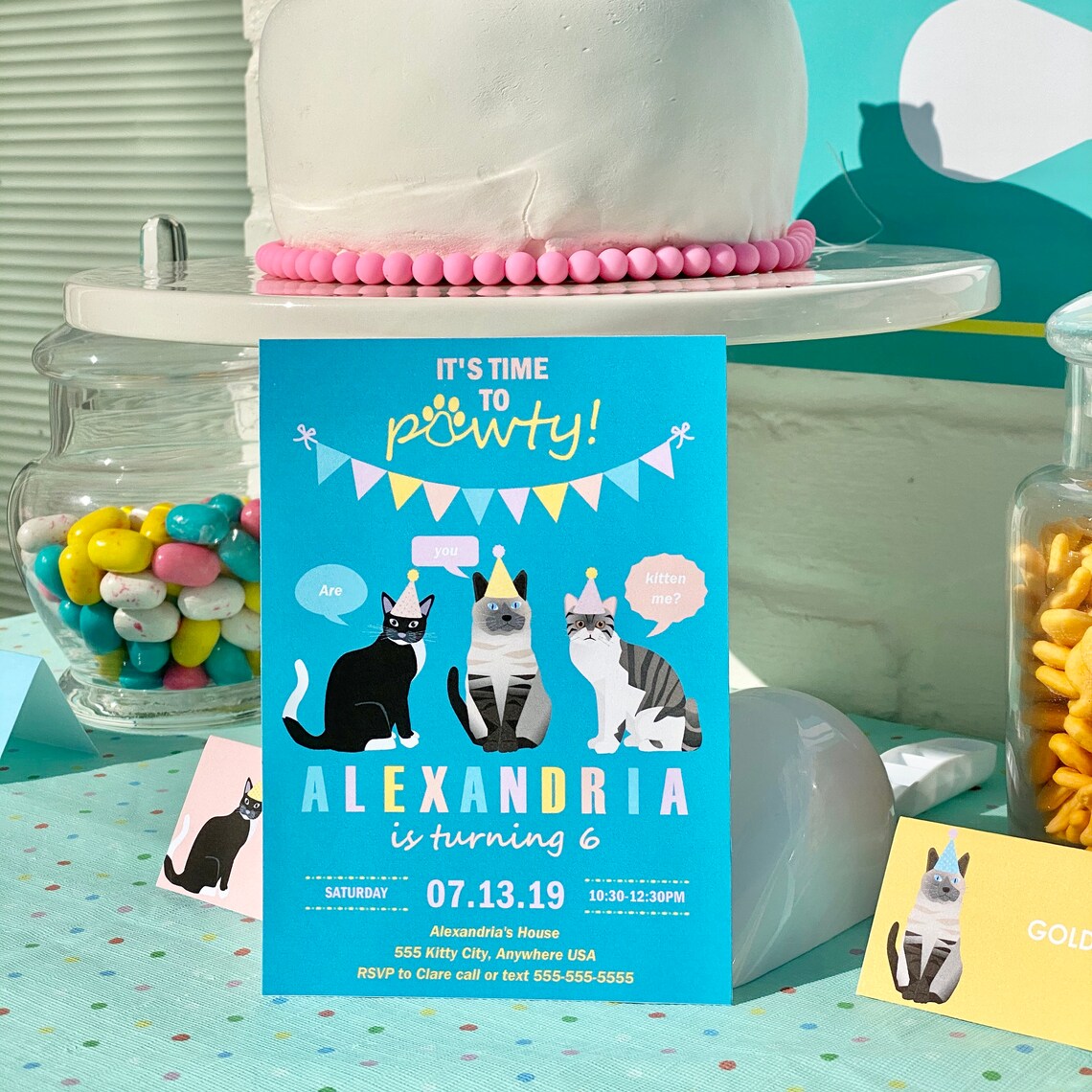 Cat Party Signs Cat Welcome Sign Poster Sizes Printable - Etsy