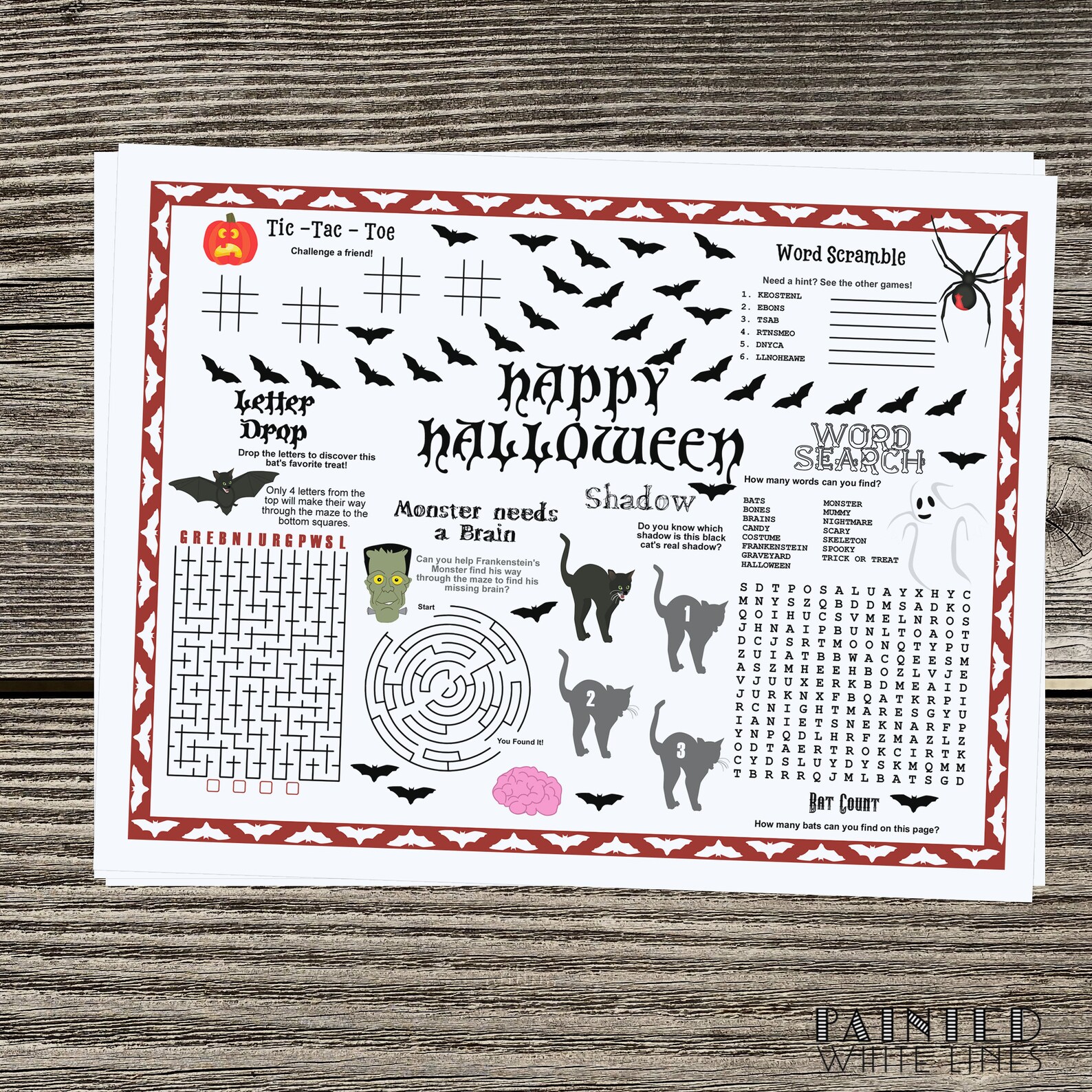 Tattoos Halloween Party Game Sign Haunted Carnival Sign Halloween ...