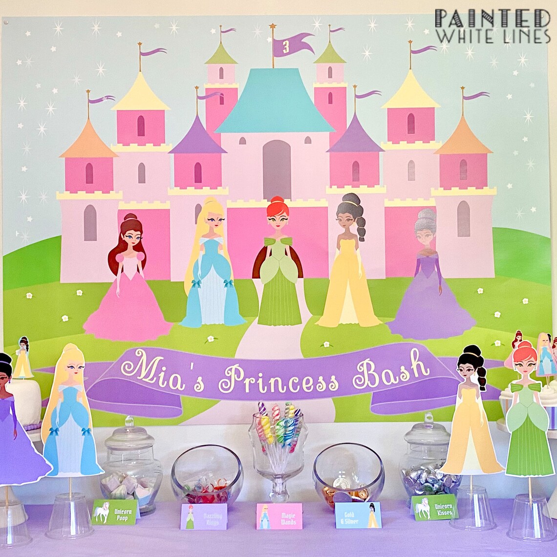 Princess Party Food Labels Template Corjl Table Tents Printable ...