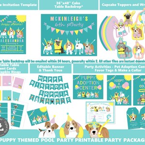 Puppy Dog Pool Party Theme Doggy Paddle Pool Party Birthday | Etsy