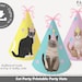 Cat Party Hat Printable Cat Hat Kitten Party Cat Party Decor Cat ...