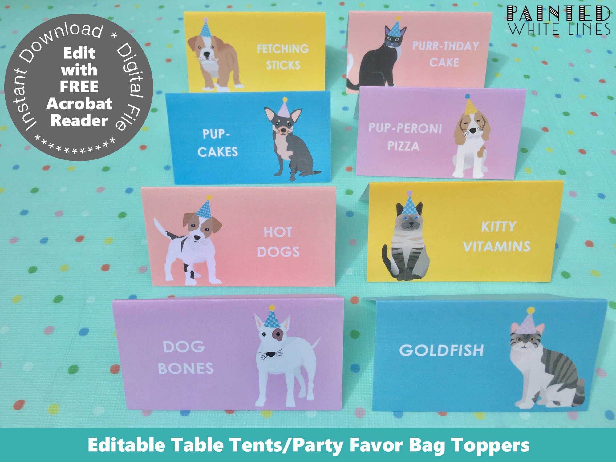 Adopt a Pet Party Food Labels Printable Girls Party Favor | Etsy