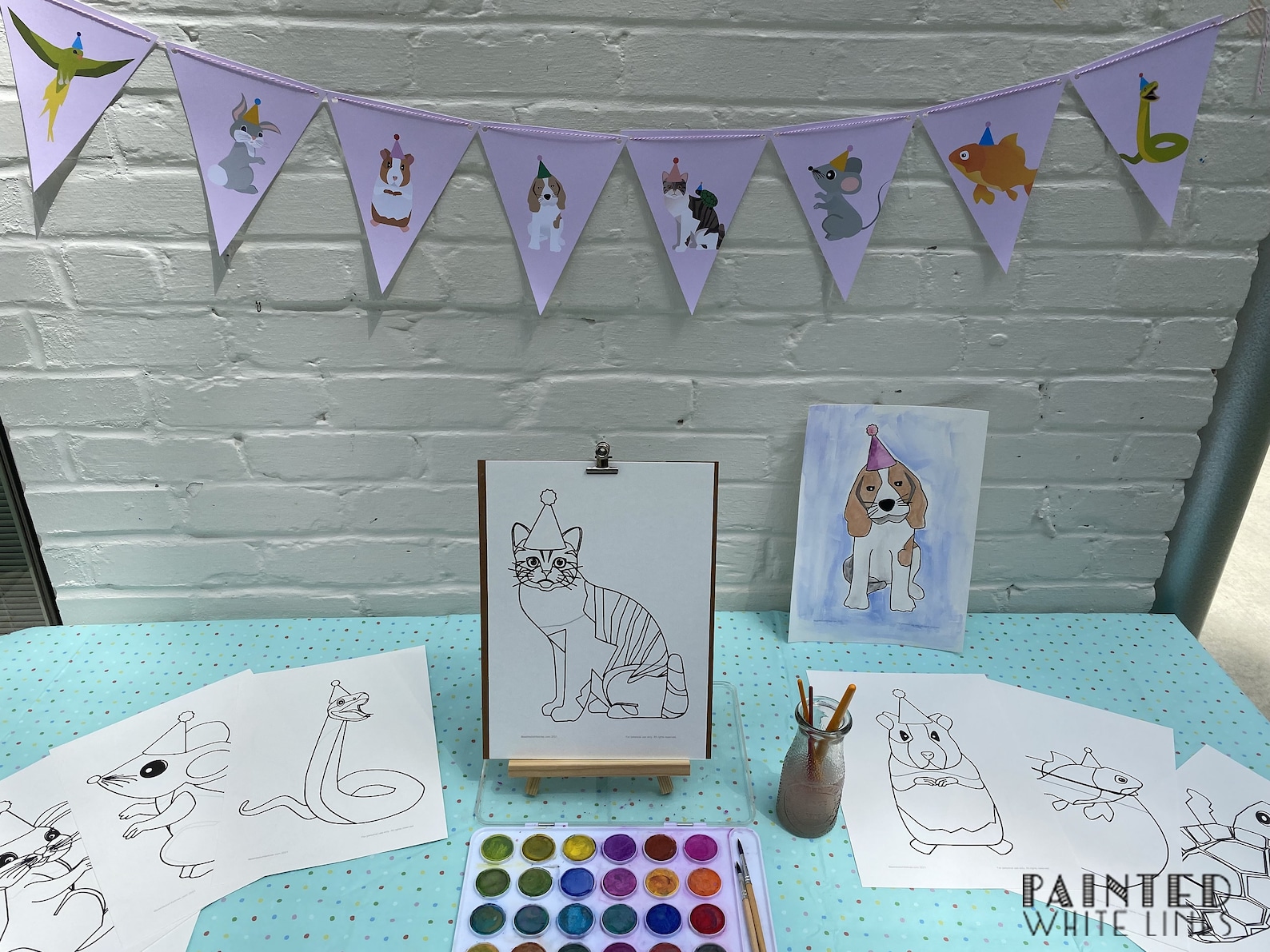 Pet Party Theme Banner Birthday Backdrop Pet Party Sign | Etsy