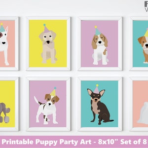 Puppy Party Decor 8x10 Dog Printables Instant Download Bull Terrier Lab ...
