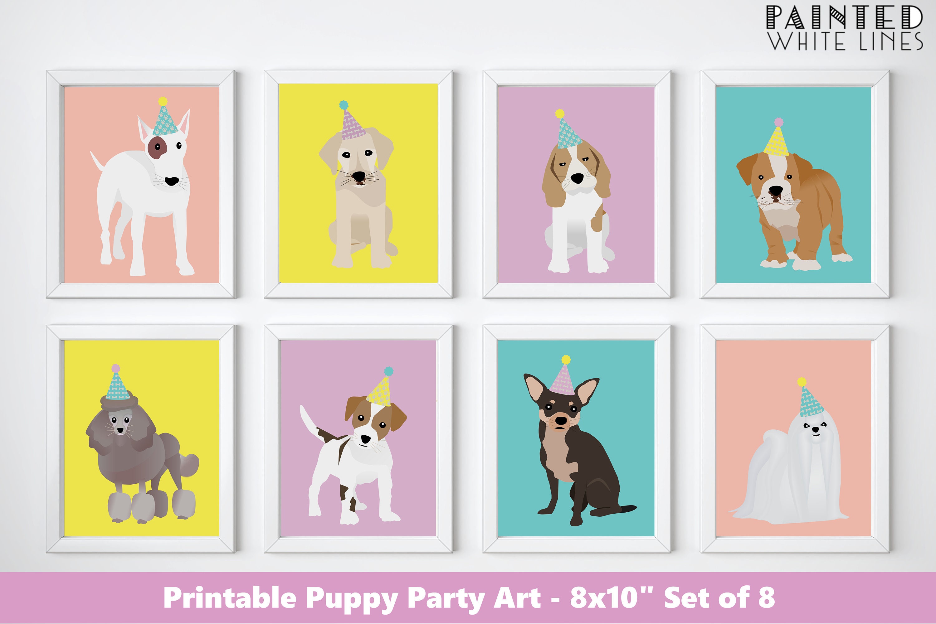 Puppy Party Decor 8x10 Dog Printables Instant Download Bull | Etsy