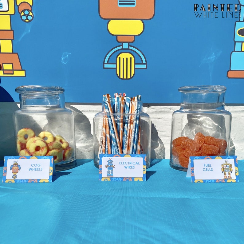 Robot Birthday Banner Digital File Robot Party Sign Robot - Etsy