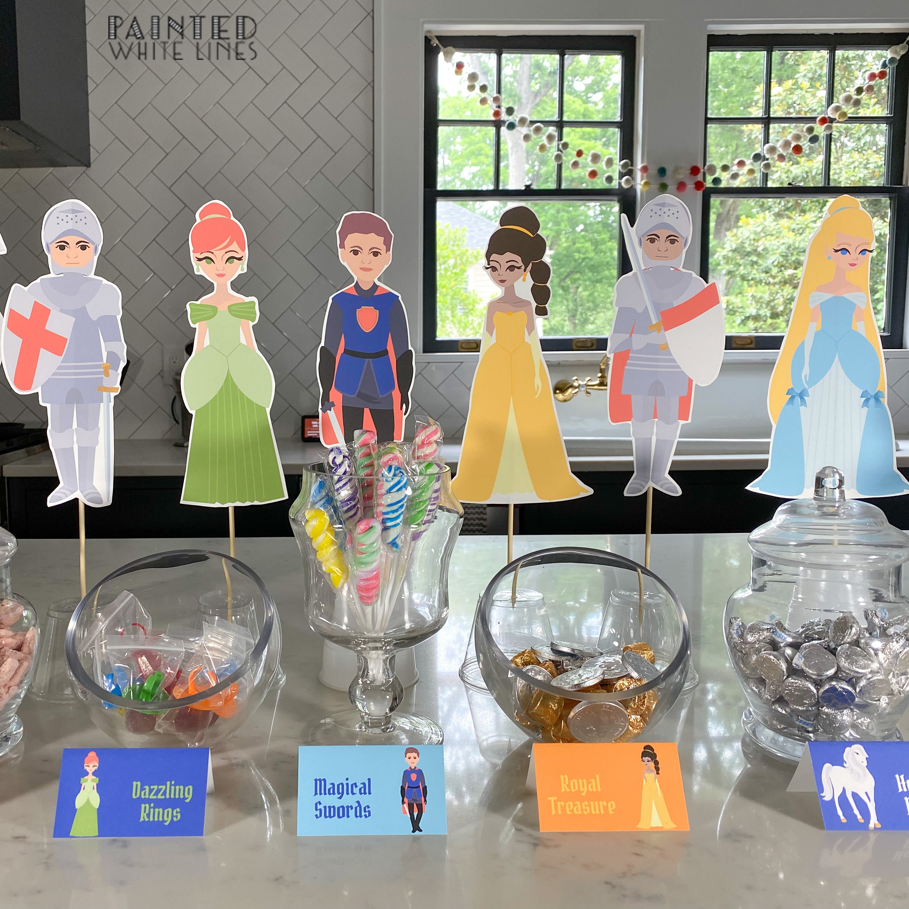 Princess Knight Party Decor Cutouts 3 Princesses 2 Knights 1 | Etsy