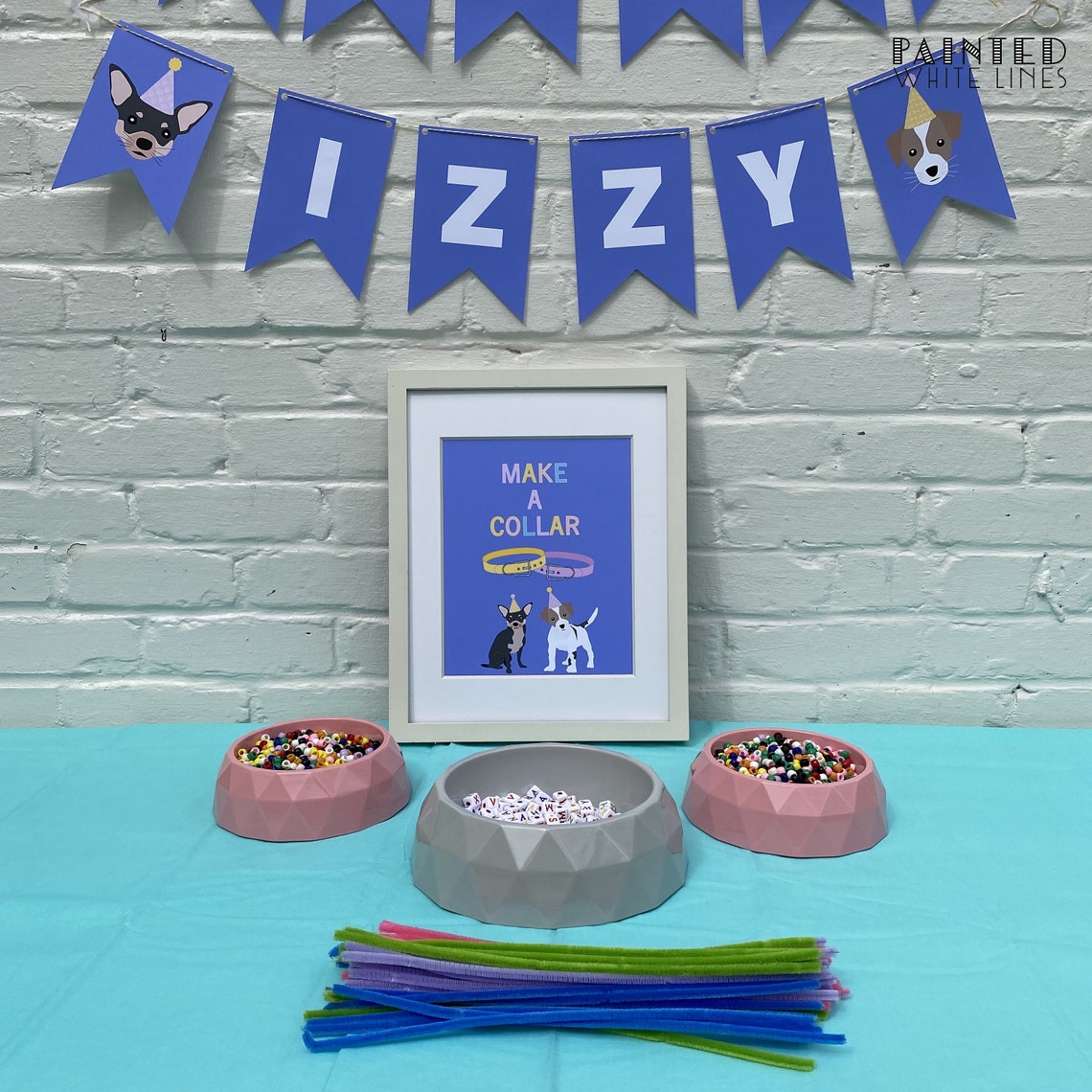 Purple Puppy Party Printable Banner Template Girls Birthday Decorations ...