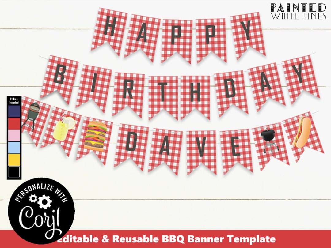 Printable Backyard BBQ Banner BBQ Banner Summer BBQ Bbq Party Barbecue ...