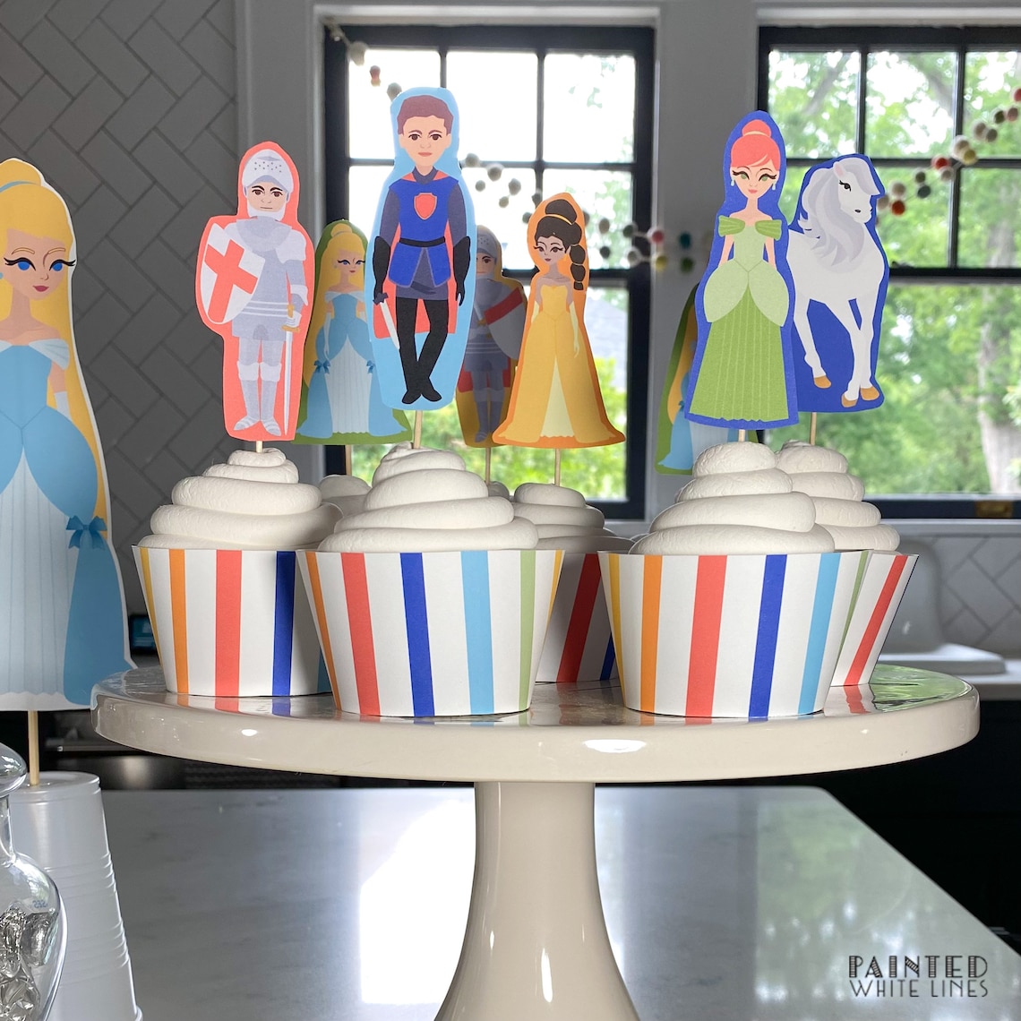 Princess Knight Party Decor Cutouts 3 Princesses 2 Knights 1 Prince and ...
