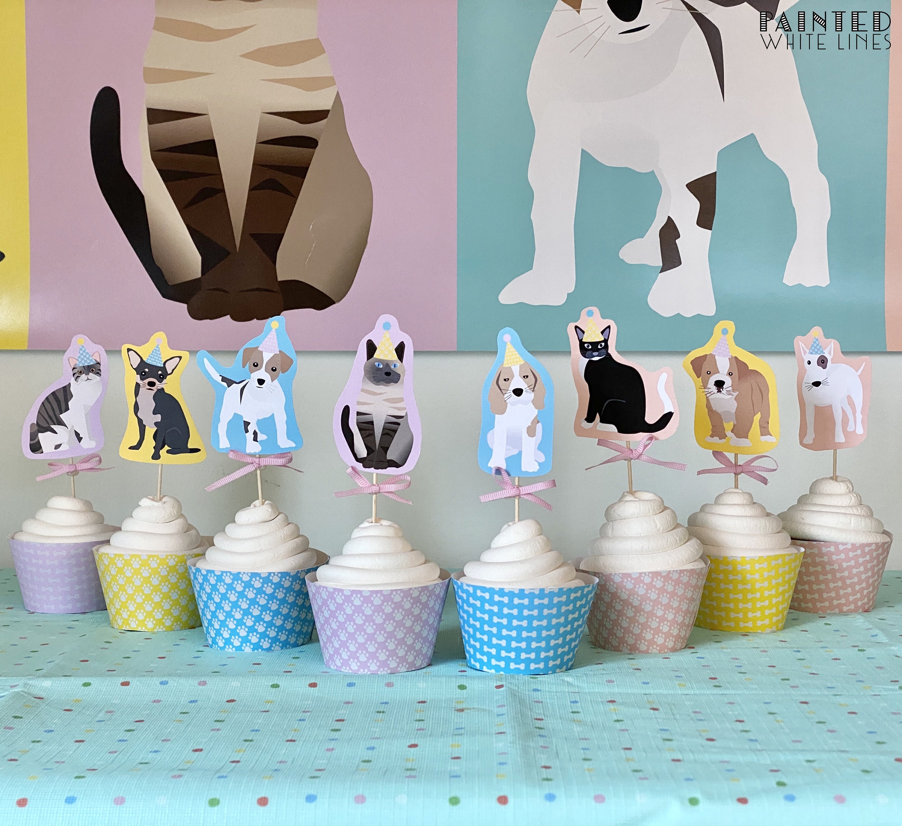 Cat and Dog Party Birthday Backdrop Personalized Sign Pet | Etsy