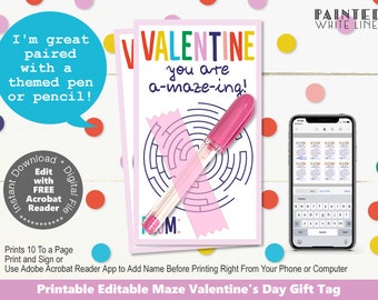 Maze Valentine Printable - Etsy