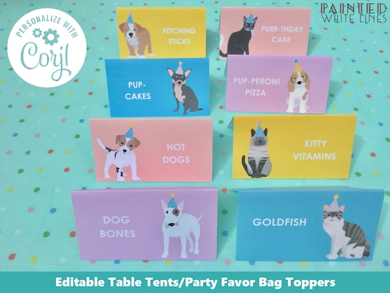Adopt a Pet Party Food Labels Printable Girls Party Favor | Etsy