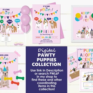 Puppy Theme Birthday Party Printables Dog Themed Girls - Etsy