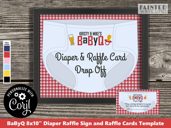 Babyq Diaper Raffle Tickets and Sign Baby Shower Games | Etsy