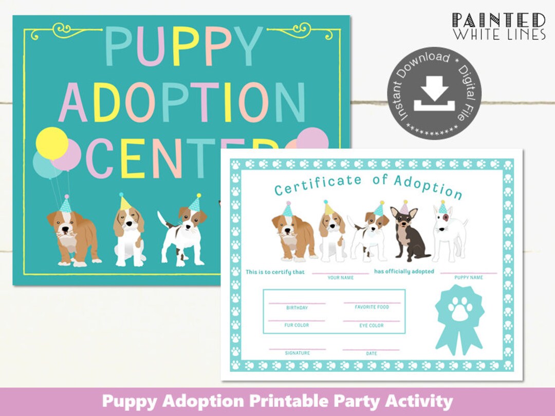 Puppy Adoption Certificate Puppy Dog Adoption Certificate Printable ...
