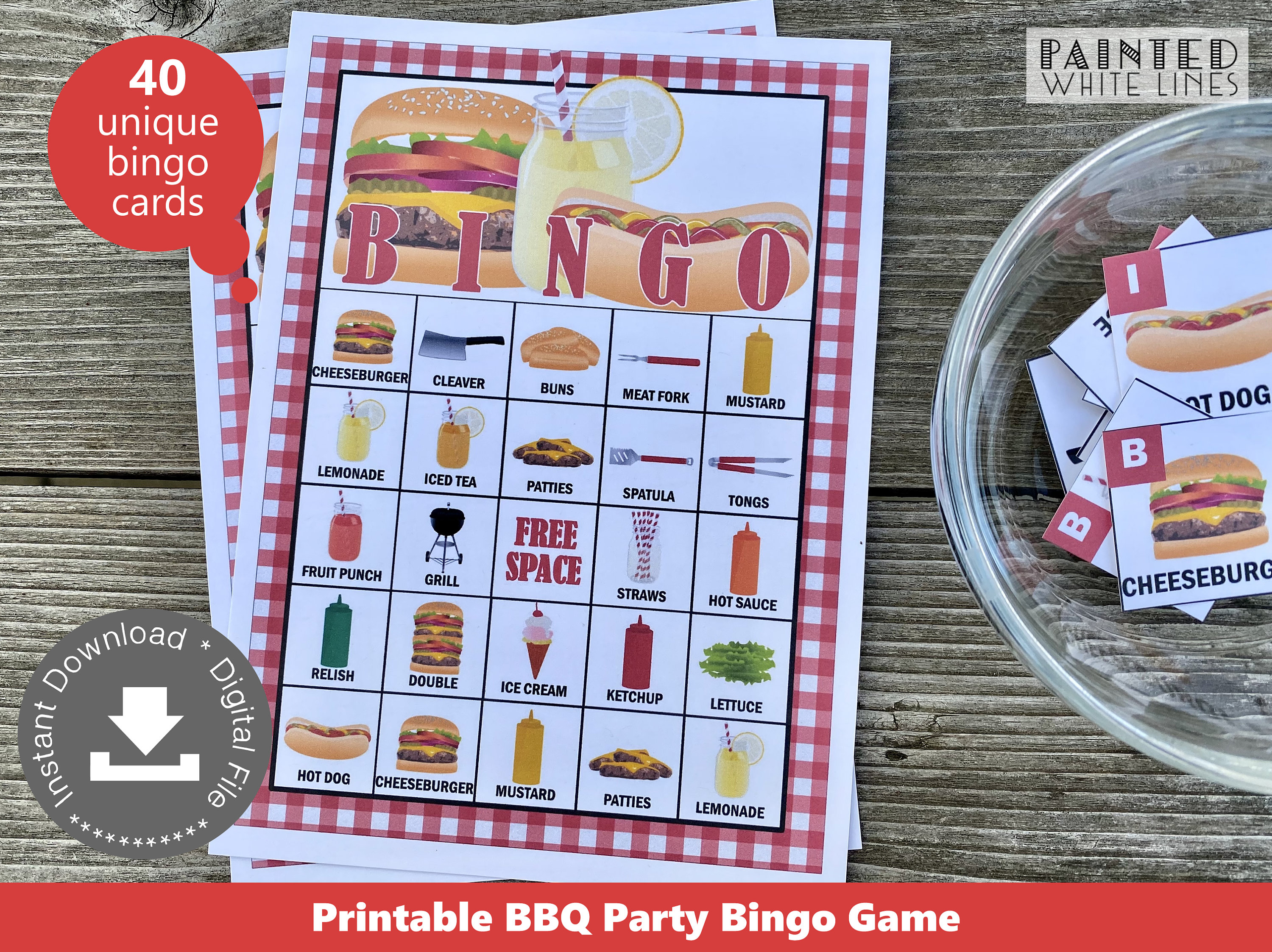 BBQ Bingo Game Printable Kids BBQ Party Activity Bingo Cards - Etsy