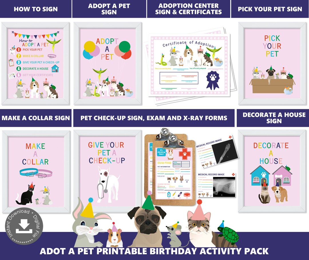 Adopt a Pet Party Activities Pet Adoption Station Package Pet Adoption ...