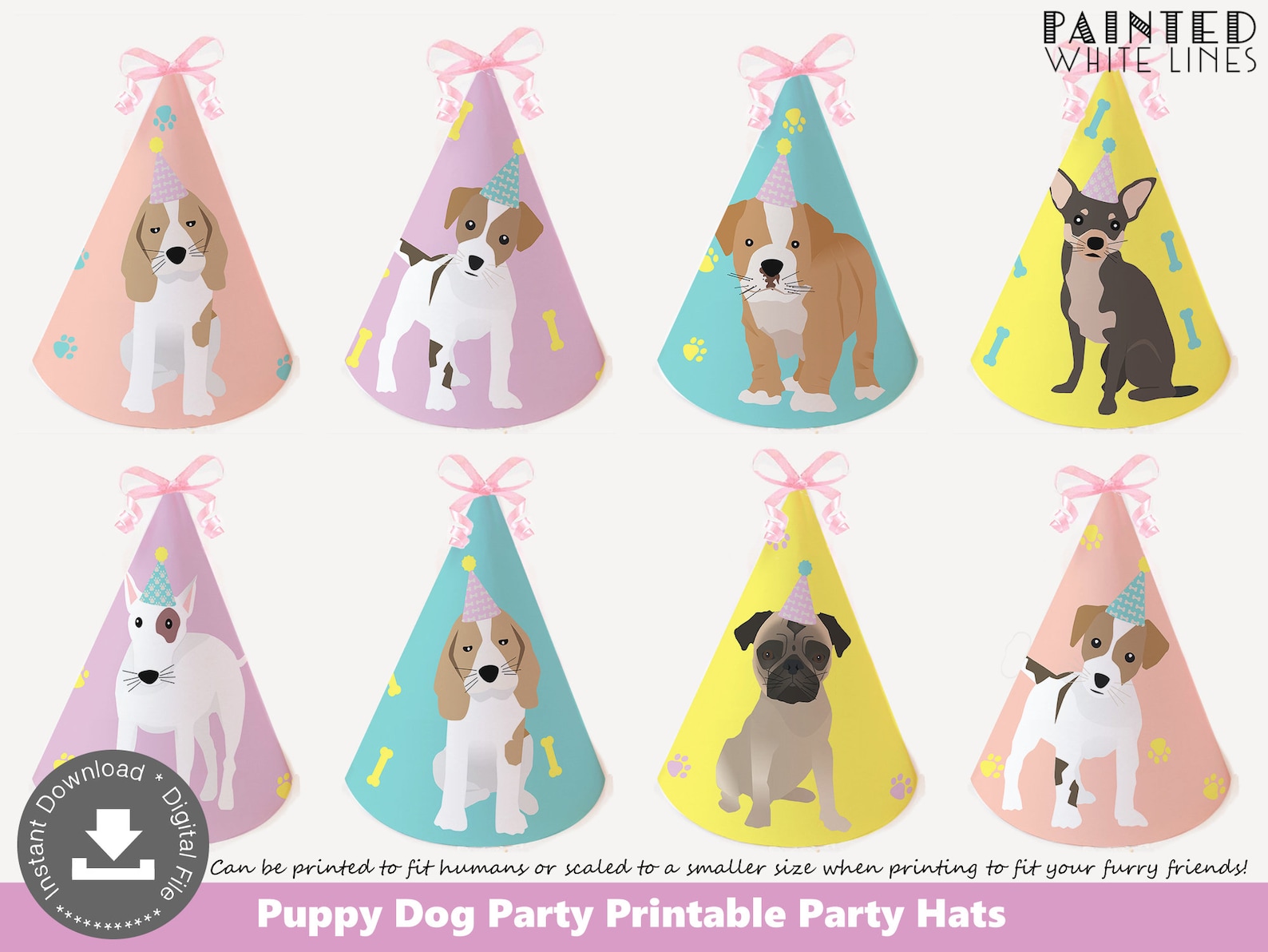 Dog Party Hat Printable Dog Hat Puppy Party Dog Party Decor - Etsy
