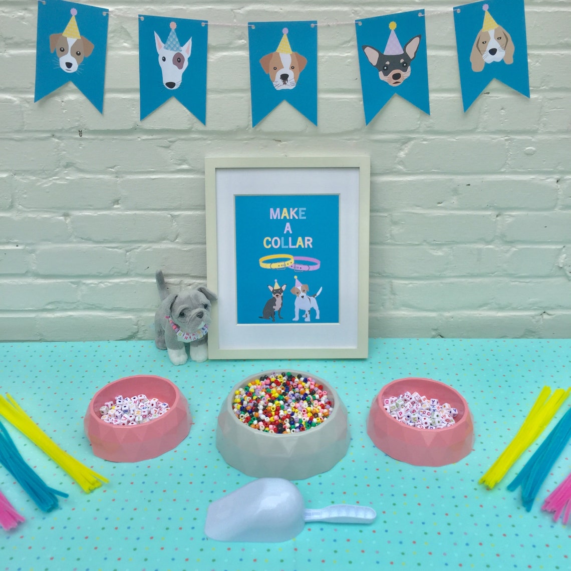 Puppy Party Printable Banner Template Girls Birthday Decorations Puppy ...