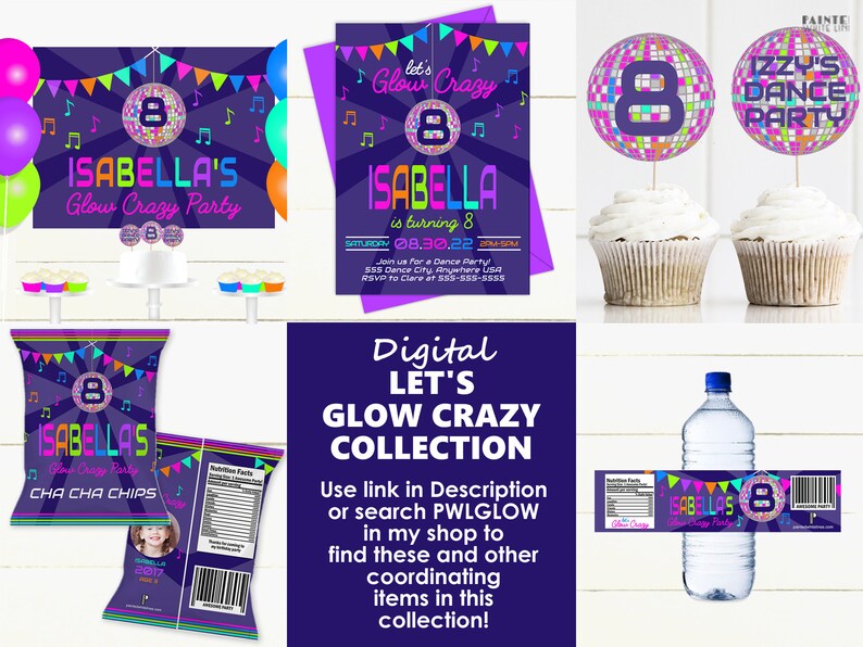 Dance Party Food Labels Printable Party Favor Bag Topper - Etsy