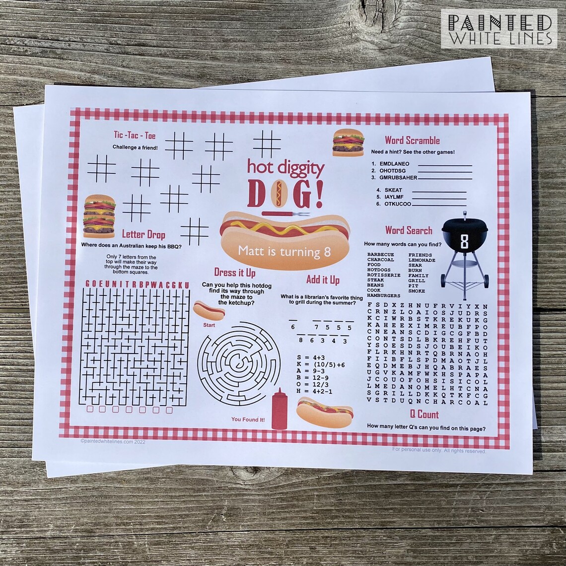 BBQ Bingo Game Printable Kids BBQ Party Activity Bingo Cards - Etsy