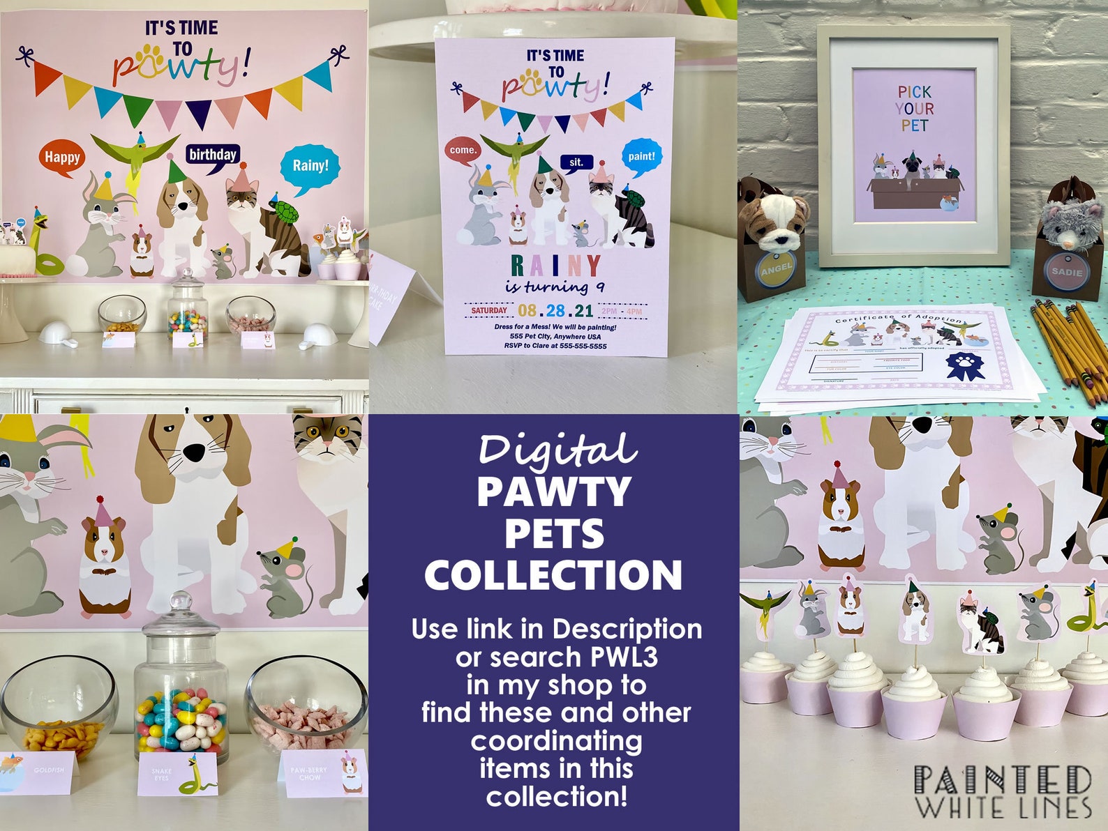 Pet Party Food Labels Printable Party Favor Bag Topper - Etsy