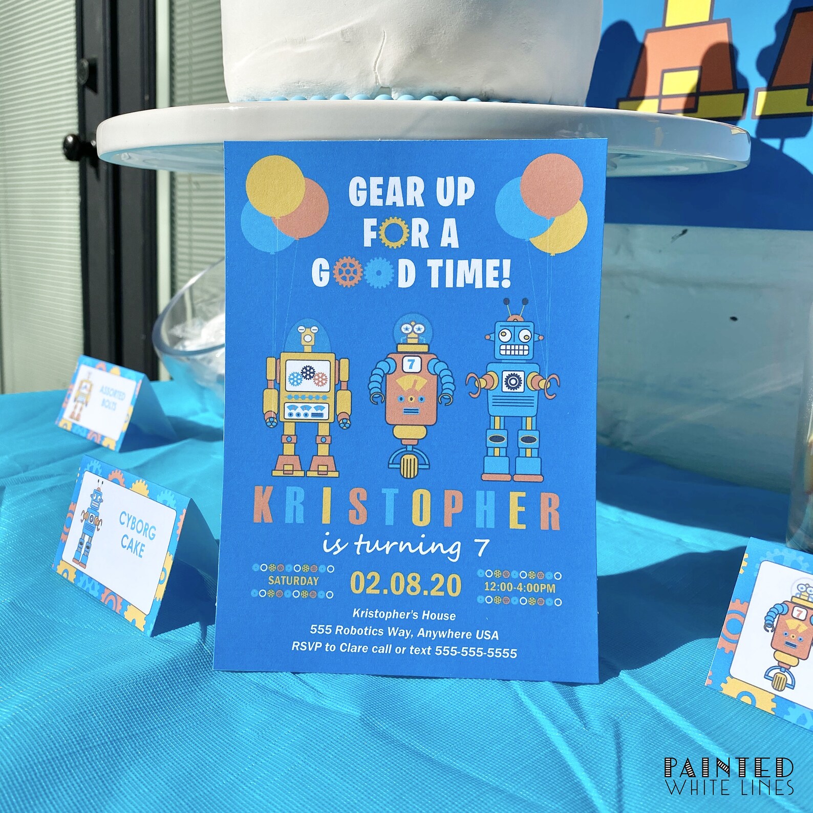 Robot Birthday Banner Digital File Robot Party Sign Robot - Etsy