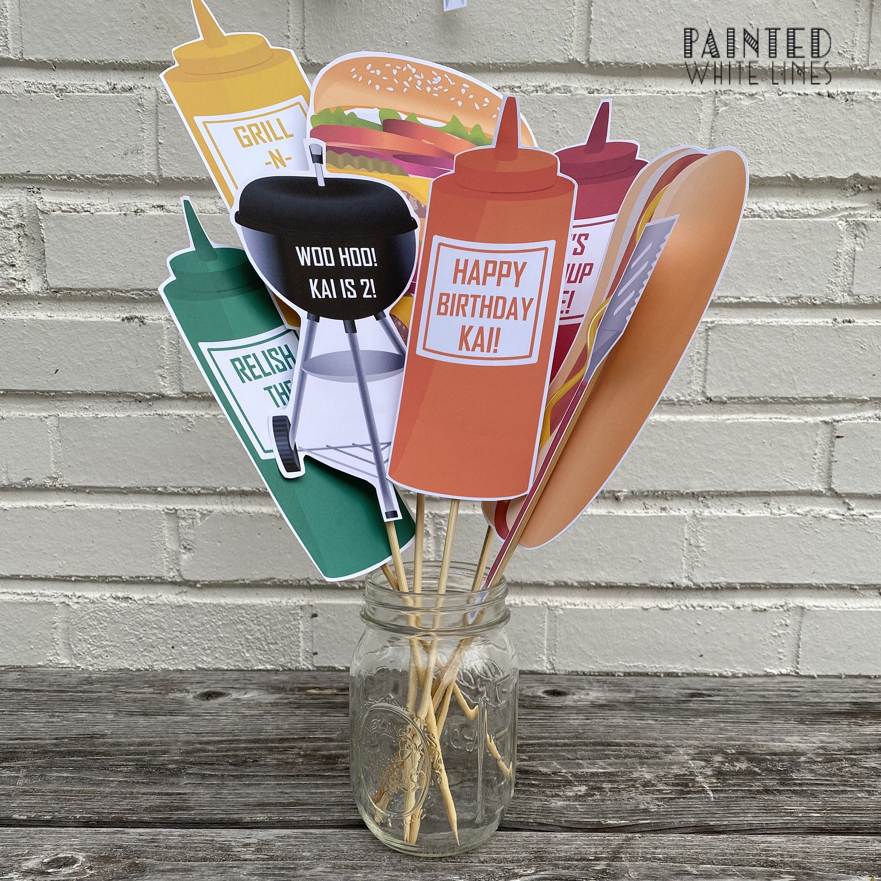 Burger Bar Signage BBQ Party Printable Decor Digital Party Cheeseburger ...