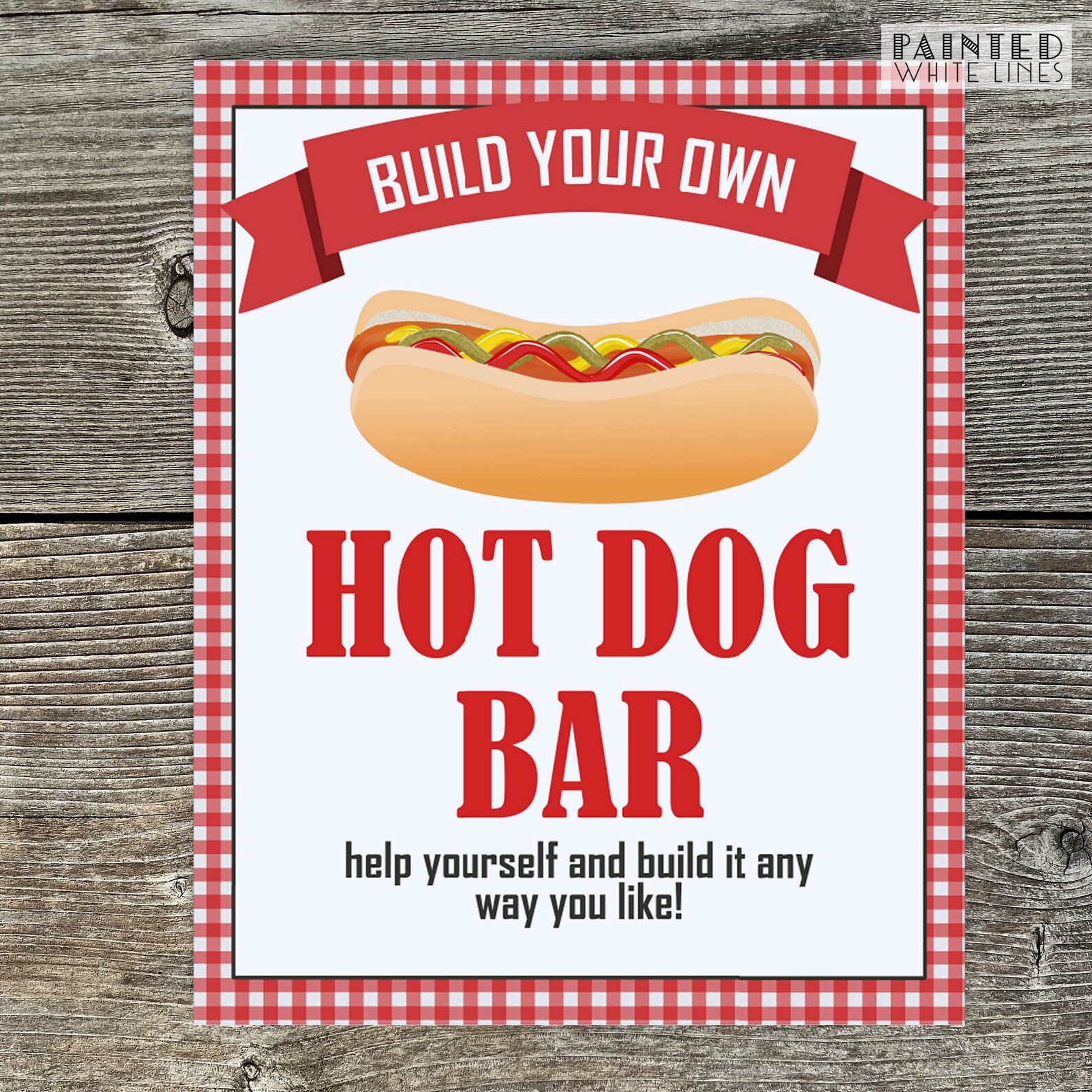 Hot Dog Party Invitations Template Digital Party Invitation Picnic ...