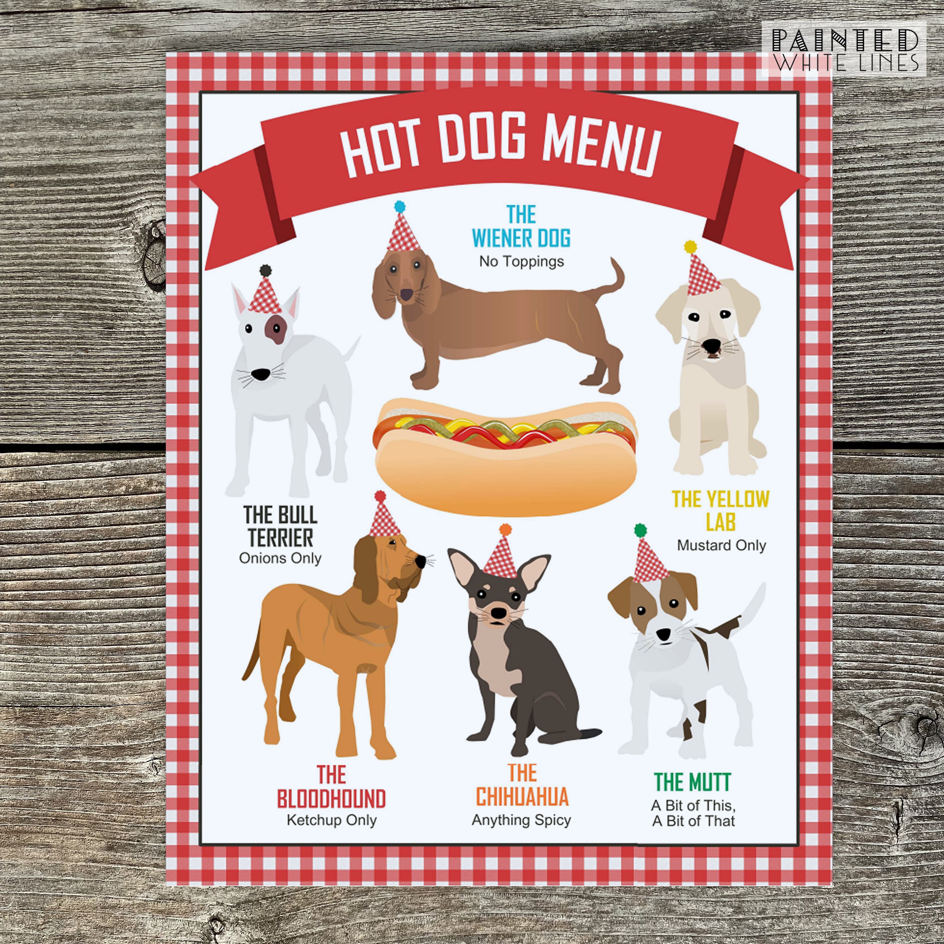 Editable Hot Dog Bar Sign Template Backyard BBQ Party Printable Decor ...