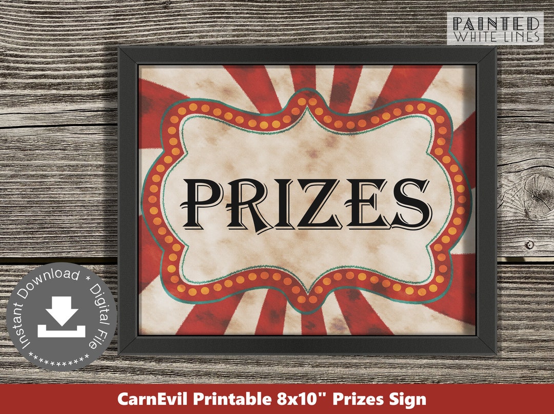 Halloween Carnival Game Prizes Sign Haunted Carnival Sign Sign Carnival ...