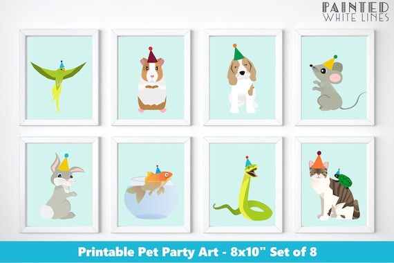 Pet Party Decor 8x10 Printables Party Decorations Instant - Etsy